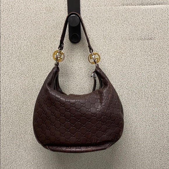 Gucci | Bags | Gucci Brown Leather Shoulder Bag | Poshmark